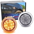 Semi-Clear Lens Round Shape Amber Yellow Full LED Front Fender Side ...