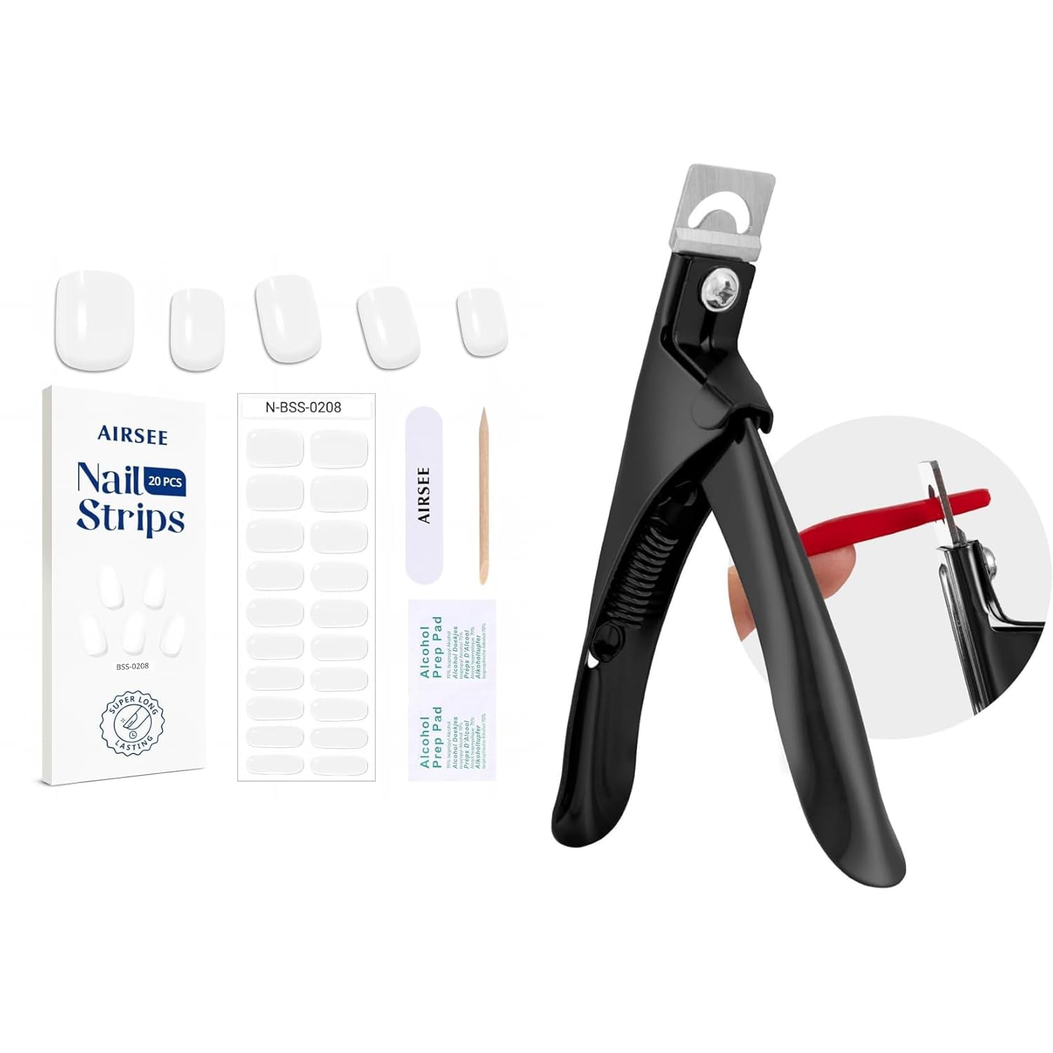 Semi Cured Gel Nail Strips Kit(White Haven)-Works with Any UV Nail ...