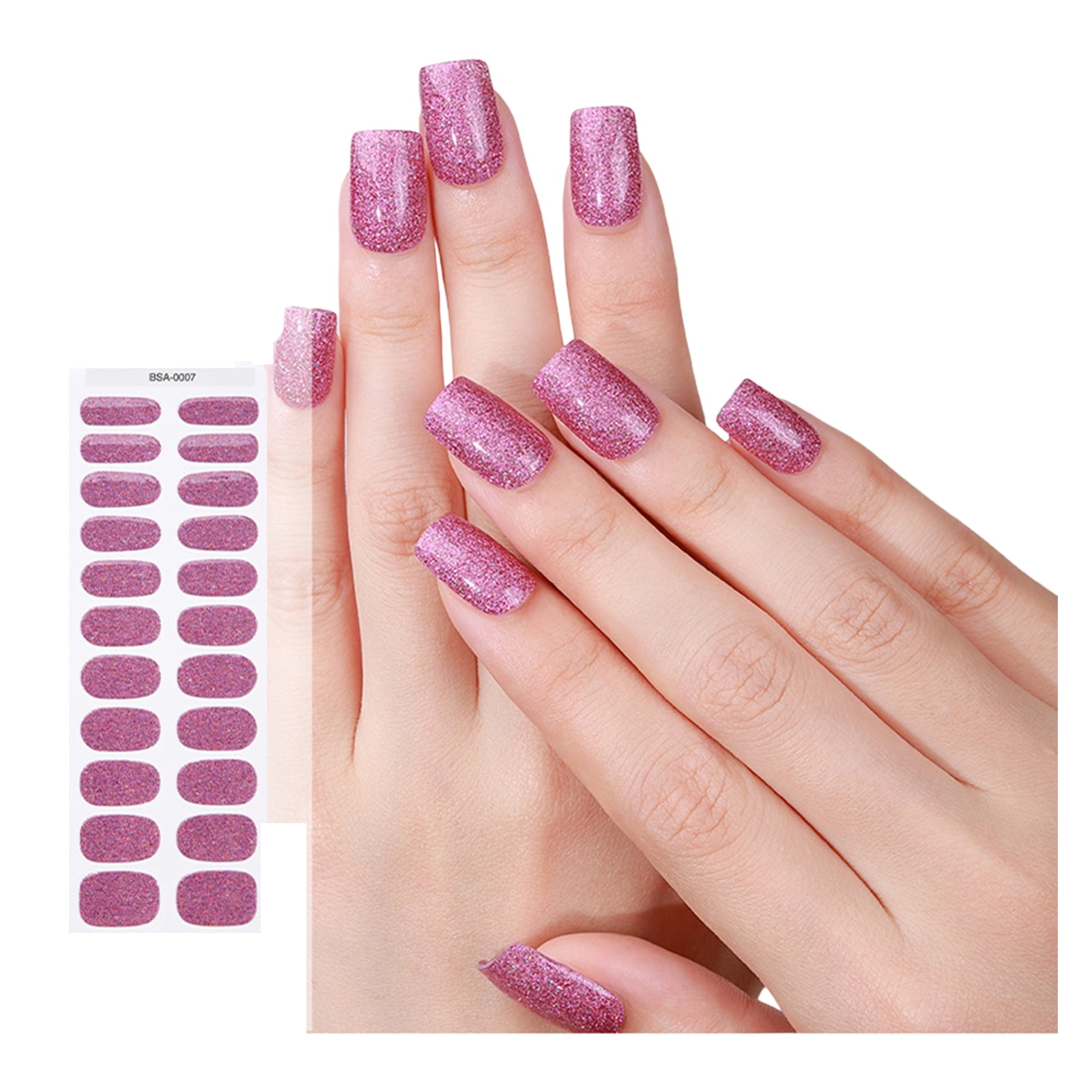 Semi Cured Gel Nails Strips Solid Color Gel Nails Stickers Gel Nails ...