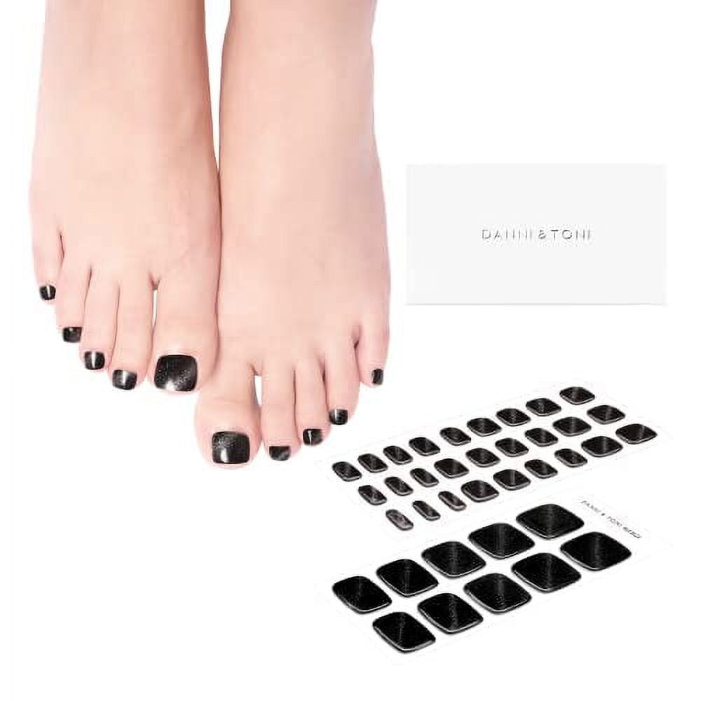 Semi Cured Gel Toenail Strips Black (Midnight Magic) Cat Eye Gel ...
