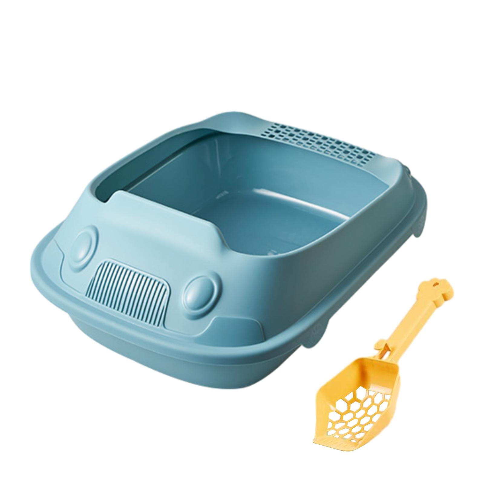 Semi Enclosed Cat Litter Box, High Sides with Scooper Cat Sand Box ...