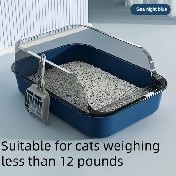 Semi-Enclosed Cat Litter Box Thickening Splash Proof and Easy Clean ...