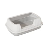 Semi-Enclosed Litter Box with High Sides and-Proof for Indoor Cats with ...