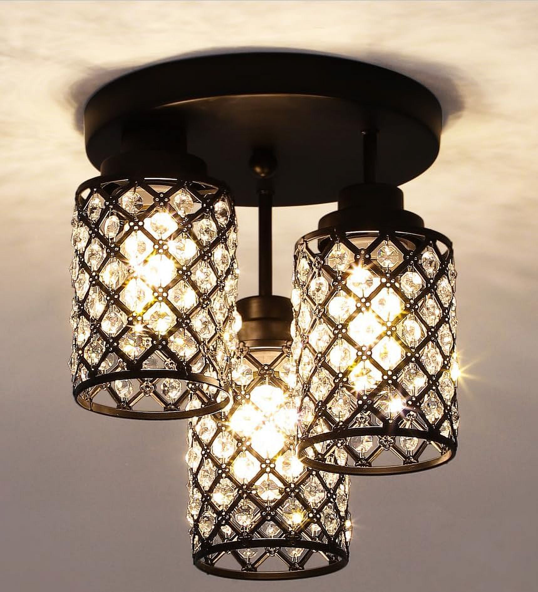 Semi Flush Mount Ceiling Light, 3-Light Close to Ceiling Light Fixtures ...