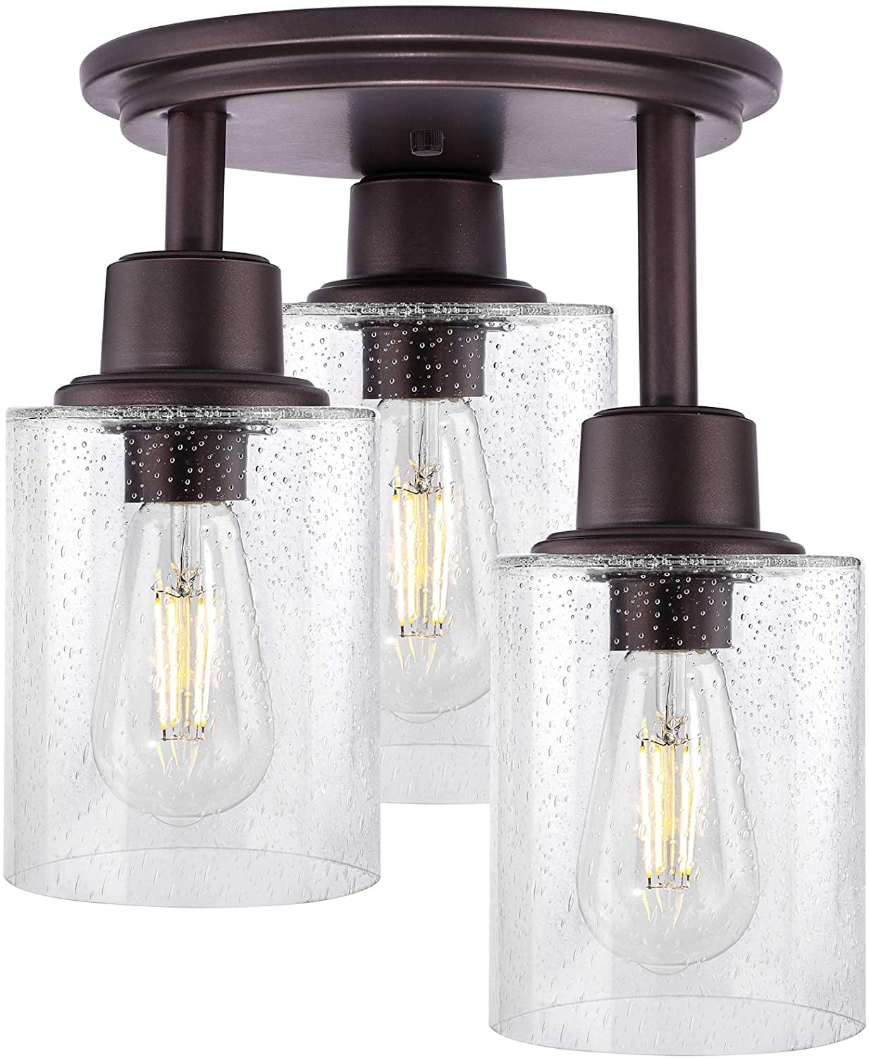 Semi Flush Mount Ceiling Light, 3-Light Close to Ceiling Light Fixtures ...