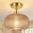 Semi Flush Mount Ceiling Light, Adjustable Hanging Gold Sloped Ceiling ...
