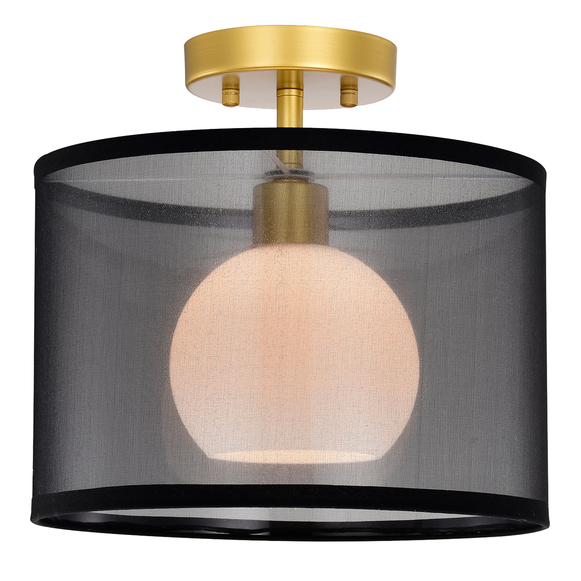 Globe Electric Harrow 1-Light Chrome Semi-Flush Mount Ceiling Light ...