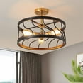 Semi Flush Mount Ceiling Light Fixture, YANSUN 3-Light Rustic Vintage ...