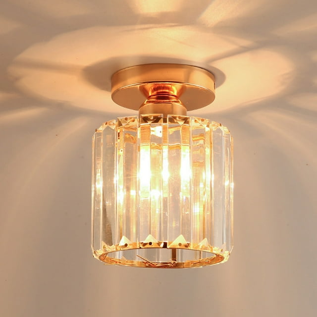 Semi Flush Mount Ceiling Light, Small Crystal Chandelier Hallway Modern ...