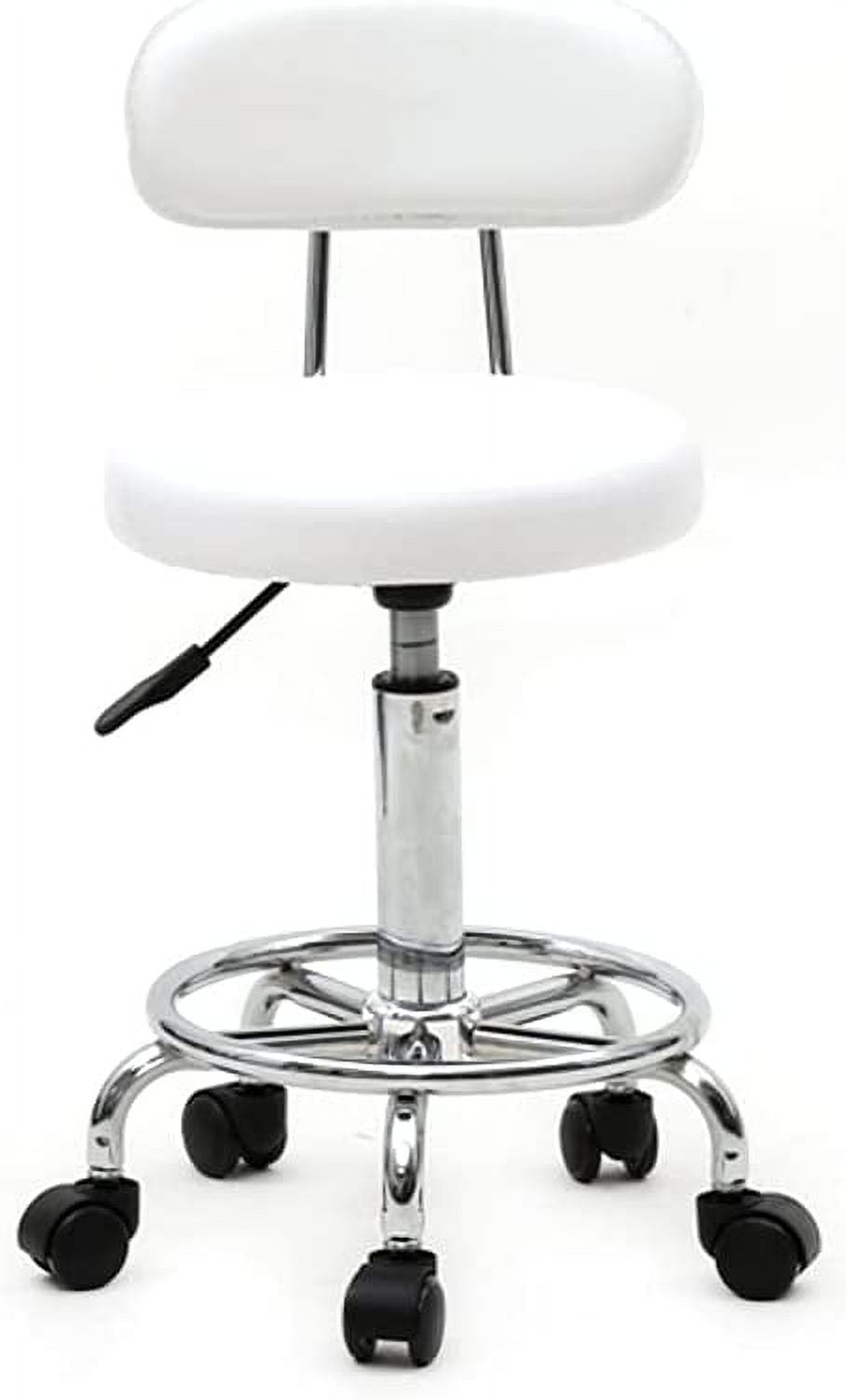 Semi-PU Leather Nylon Stool,Multi-Purpose Adjustable Spa Bar Stool on Wheel for Work, Office ...