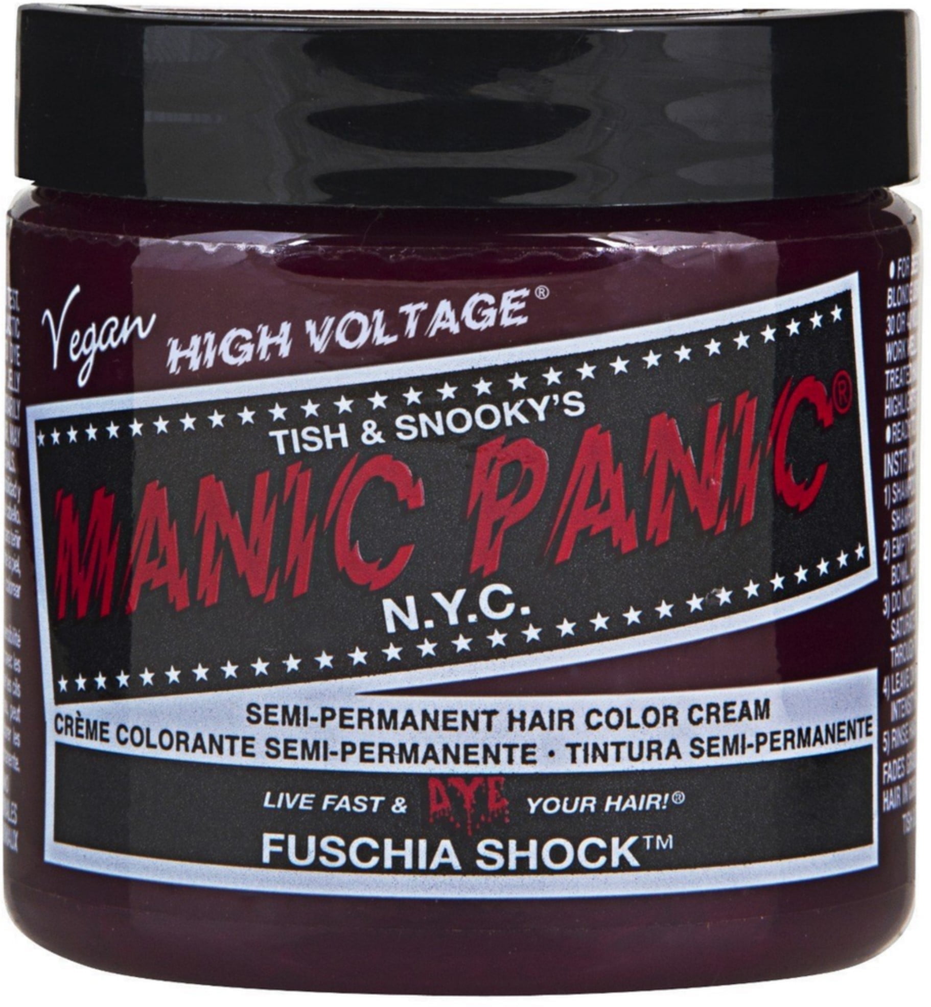 Manic Panic Semi-Permanent Hair Dye, Fuschia Shock, Dark Pink, Vegan, 4 ...