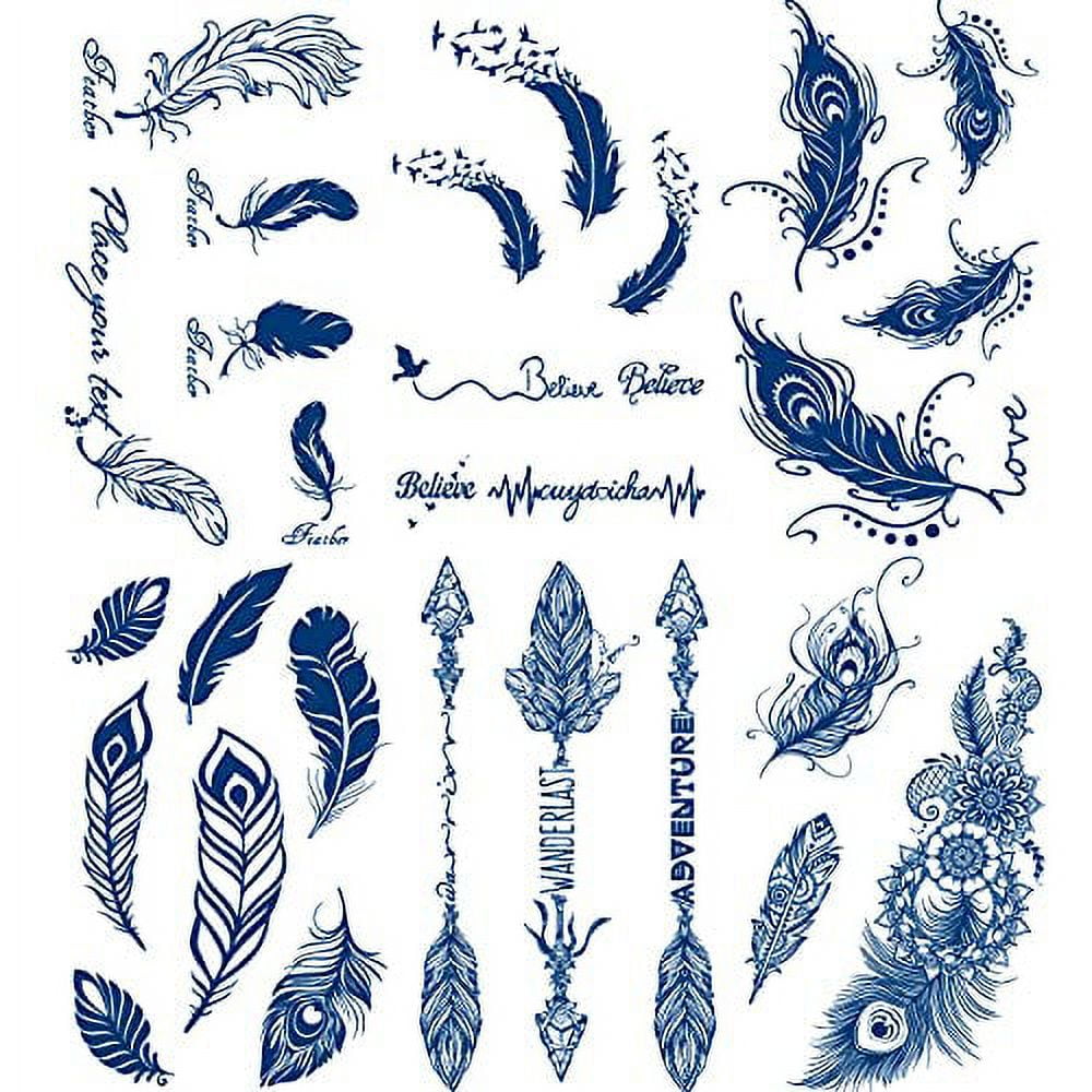 Semi Permanent Temporary Tattoos, 6-Sheet 2 Weeks Long Last Waterproof ...