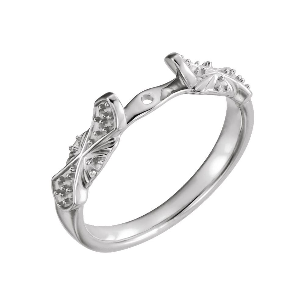 Semi-Polished 10k X1 White Gold Sculptural-Inspired Bridal Engagement ...