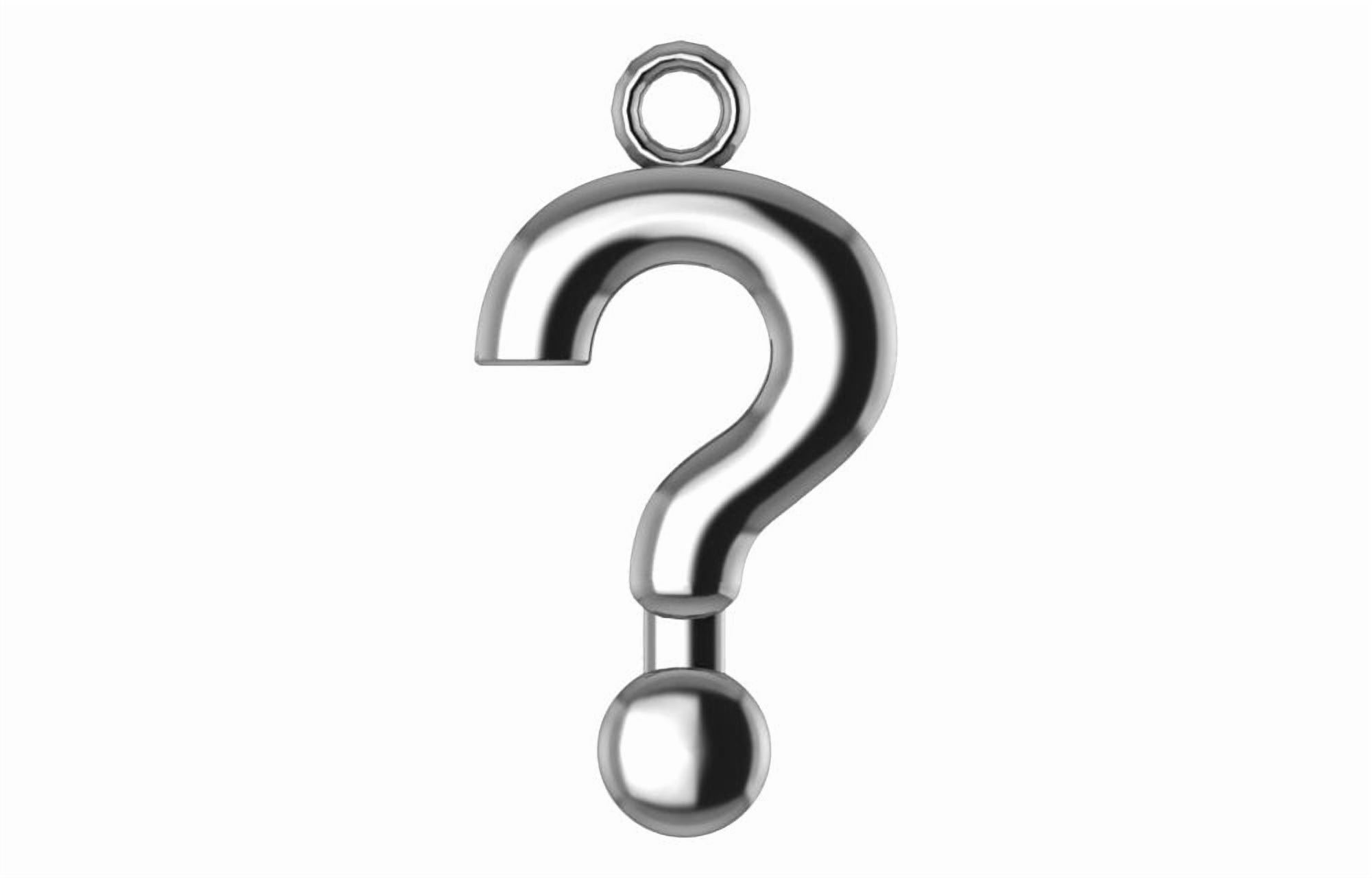 Semi-Polished 10k Yellow Gold Question Mark Symbol Dangle Link Finished ...