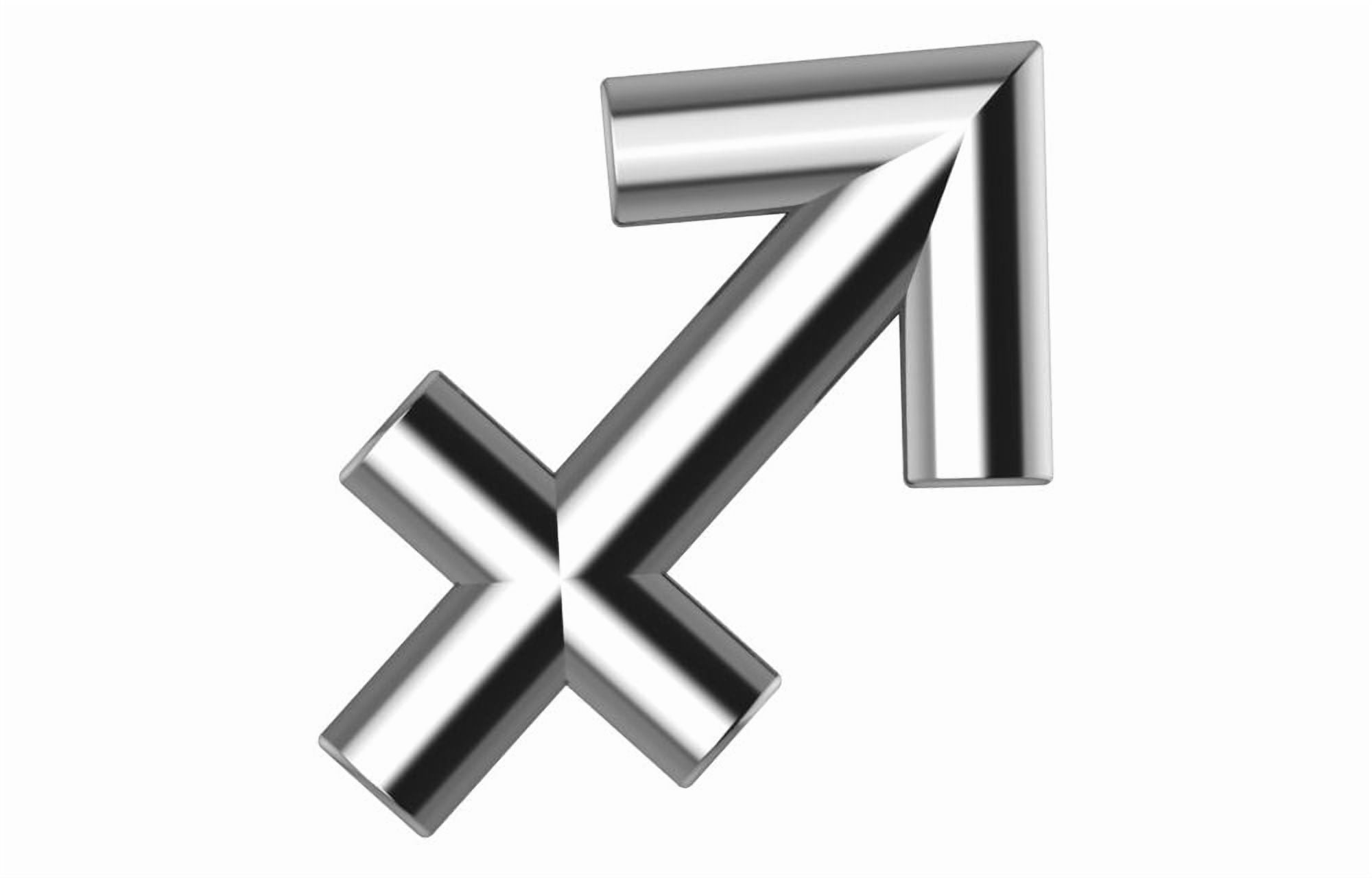 Semi-Polished 14k Rose Gold Sagittarius Symbol Metal Trim Finished ...