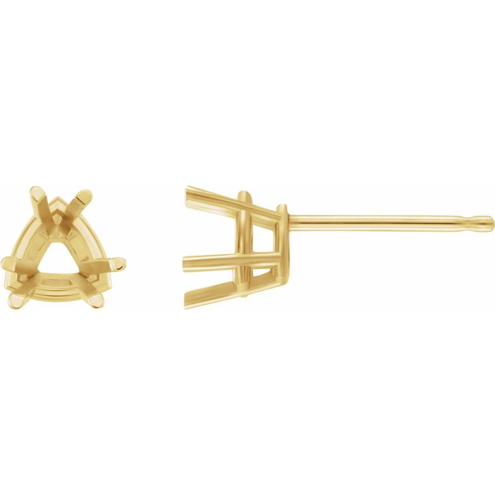 Semi-Polished 14k Yellow Gold 10mm Shape Light Earring Mounting Fine ...
