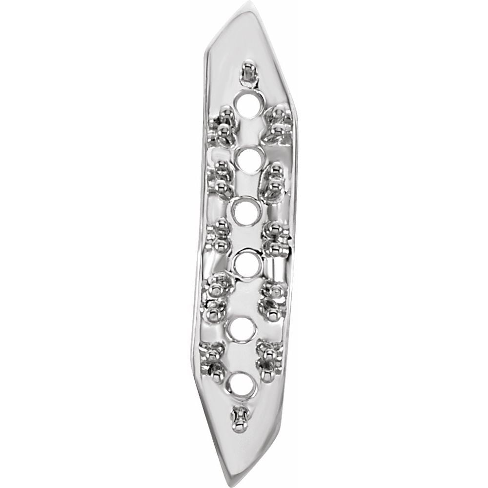 Semi-Polished 14k Yellow Gold 2mm Round Shape 6-Stone Curved Strip ...