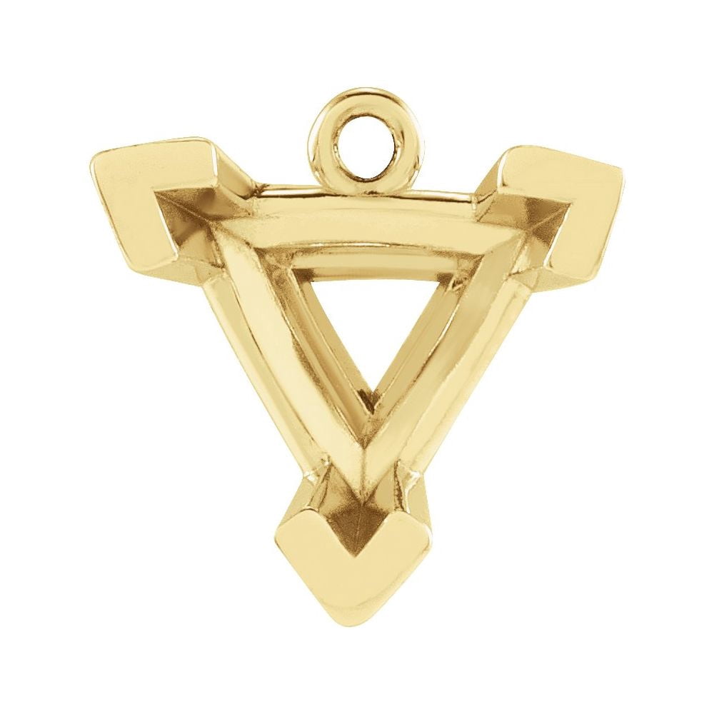 Semi-Polished 14k Yellow Gold 3x3x3mm Trillion Triangle Shape V-End ...