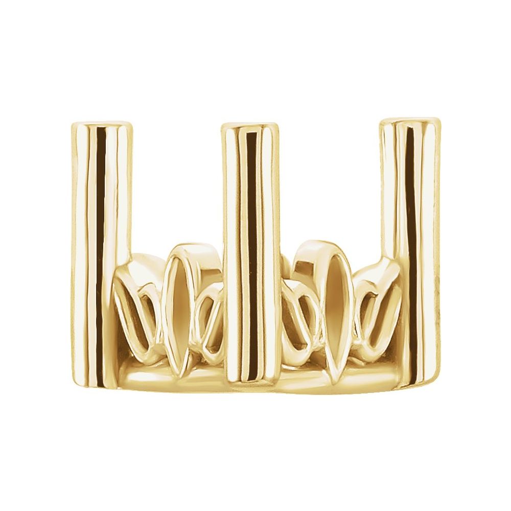 Semi-Polished 14k Yellow Gold 4.5mm Trillion Triangle Shape 3-Prong ...
