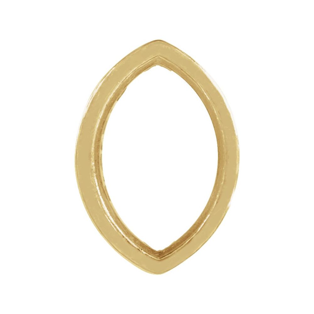 Semi-Polished 14k Yellow Gold 7x4.4mm Marquise Shape Low Straight Wall ...