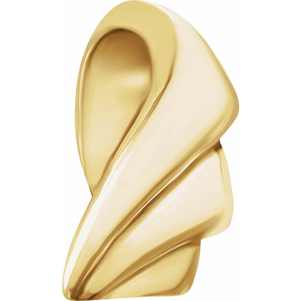 Semi-Polished 14k Yellow Gold Grooved Fancy Tapered Bail Finished ...