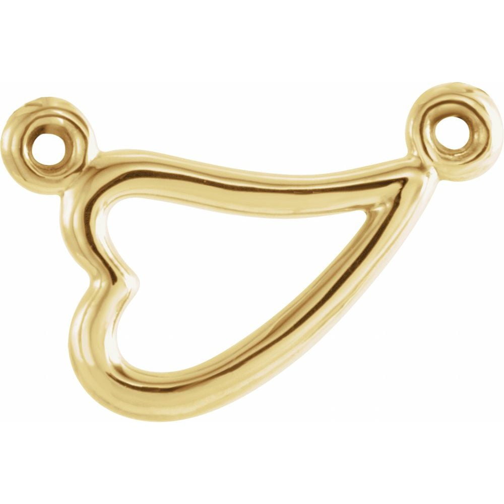 Semi-Polished 14k Yellow Gold Heart Shape Necklace Center Jewelry ...