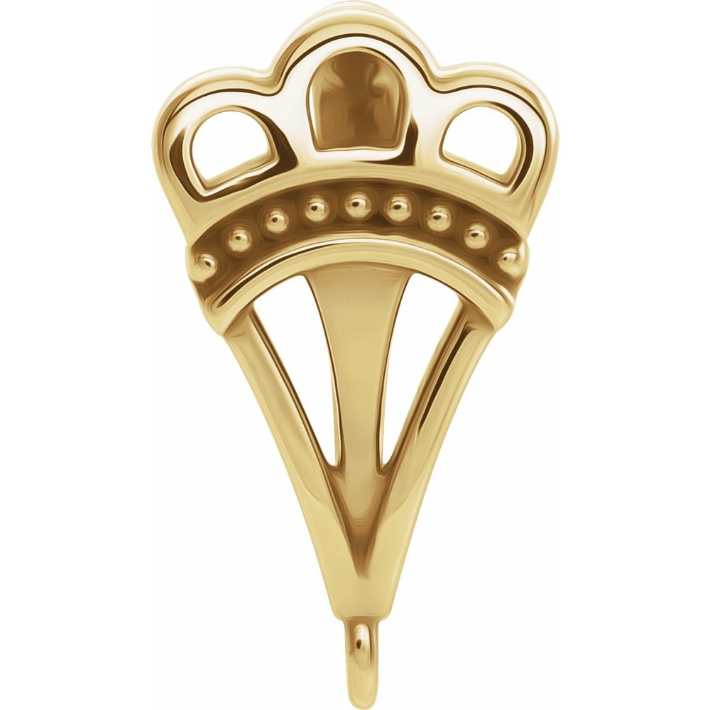 Semi-Polished 14k Yellow Gold ID Decorative Hidden Bail with Ring ...