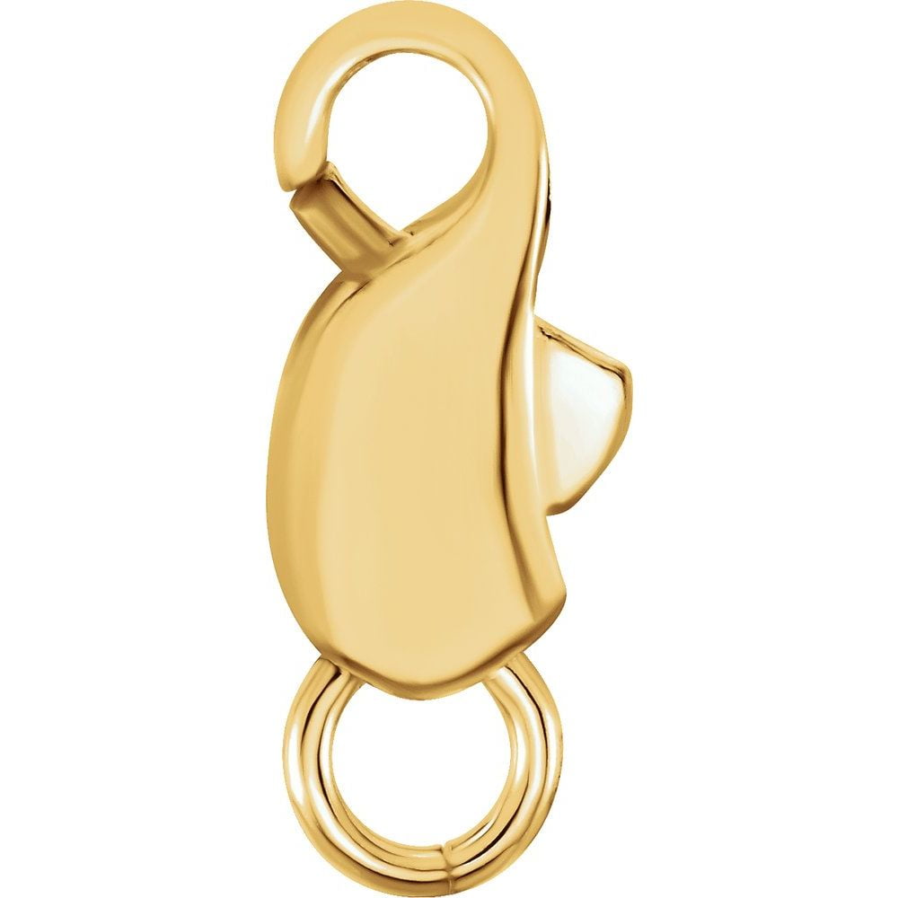 Semi-Polished 14k Yellow Gold Push Lock Lobster Clasp Finished Finding ...