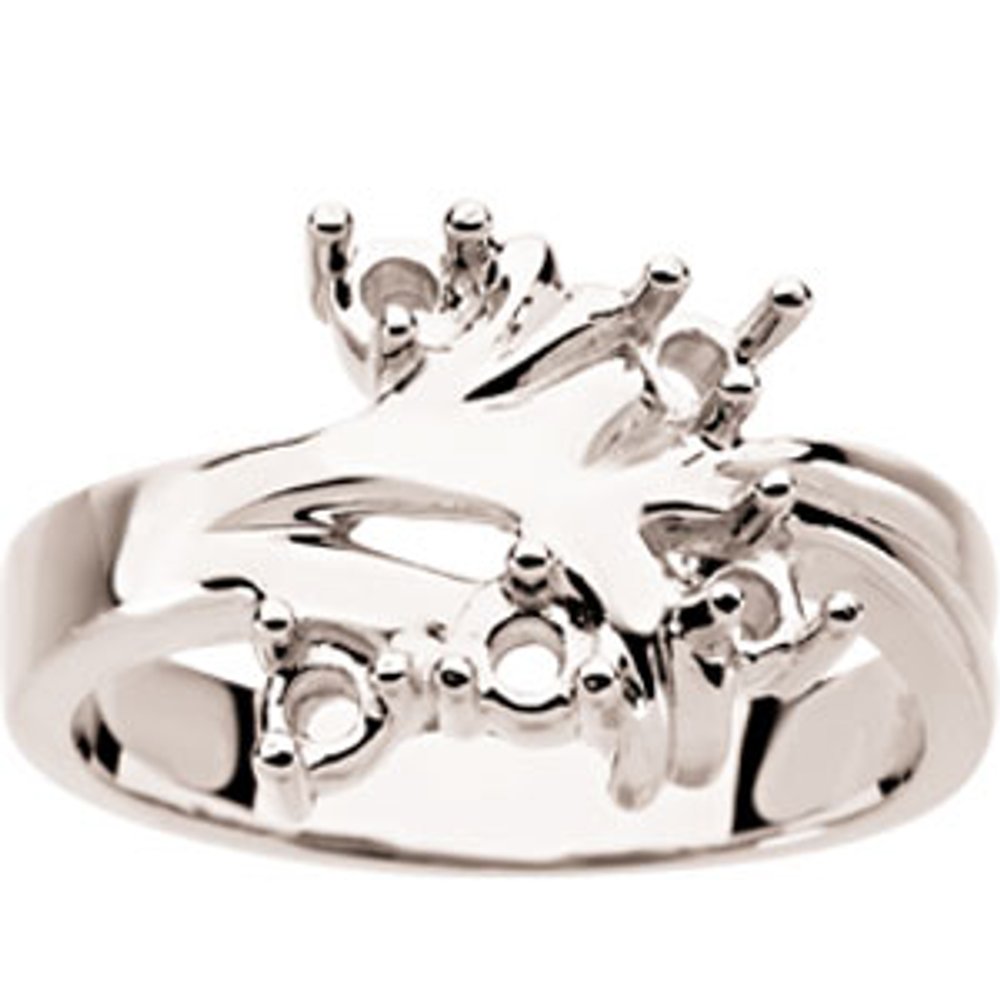 Semi-Polished 18k Palladium White Gold (No Nickel) 5 Five-Stone Family ...