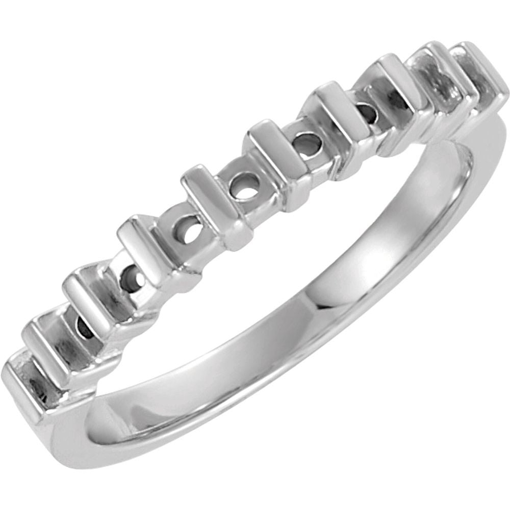 Semi-Polished 18k Palladium White Gold (No Nickel) 9 Nine-Stone ...