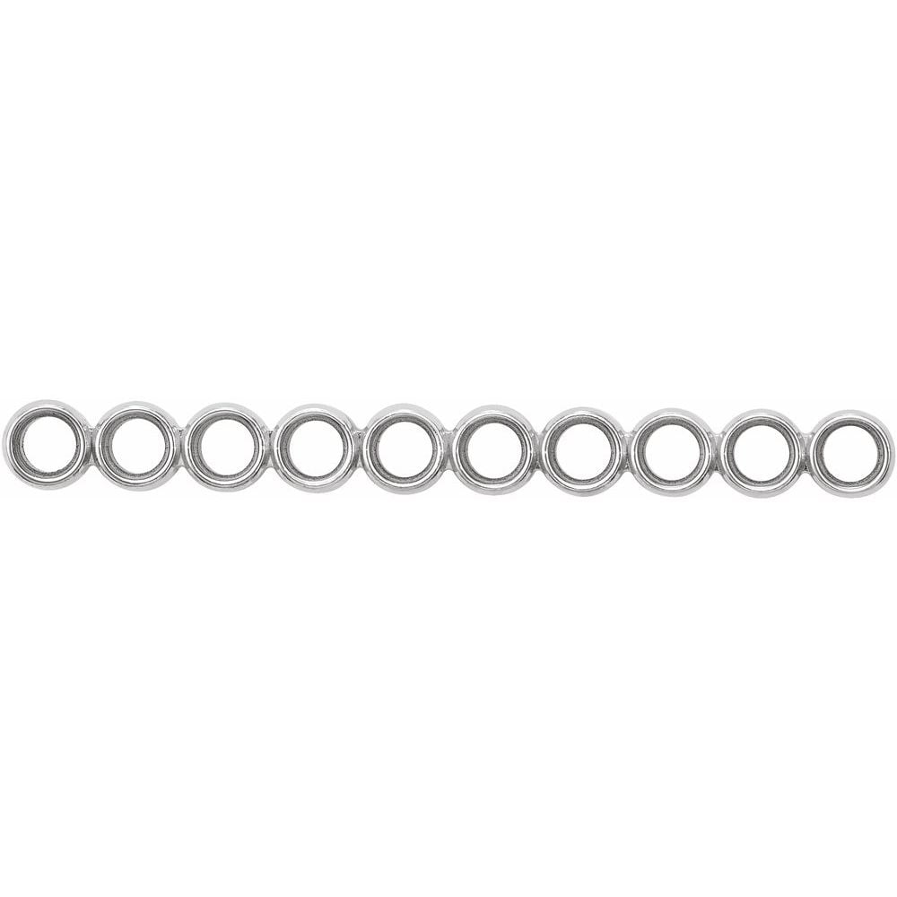 Semi-Polished 18k White Gold 1.25mm Round Shape 10-Stone Bezel-Set ...