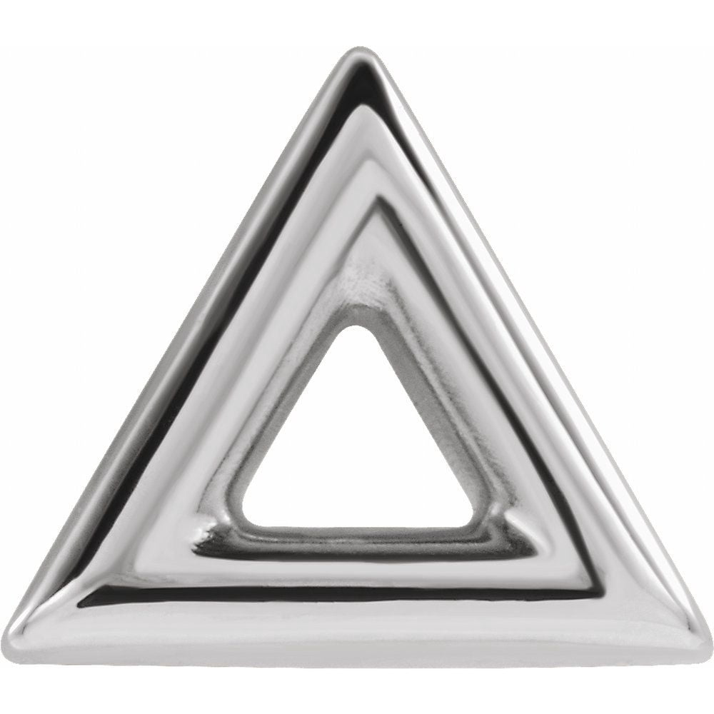 Semi-Polished 18k White Gold 6.8x6mm Trillion Triangle Shape Metal Trim ...
