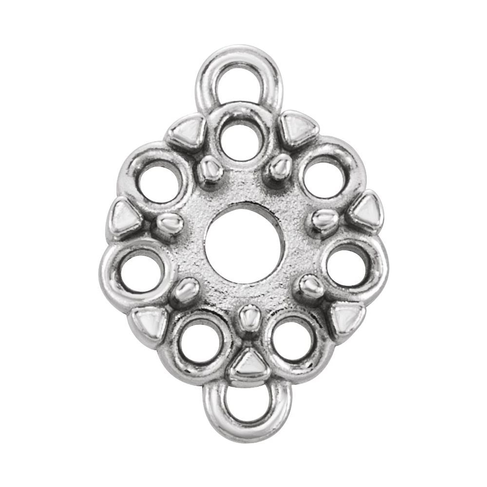 Semi-Polished 18k White Gold Cluster Intermediate Dangle Link with ...