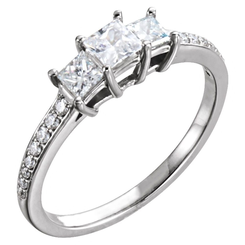 Semi-Polished 18k Yellow Gold 1.3mm Round 3.5mm for Square Bridal ...