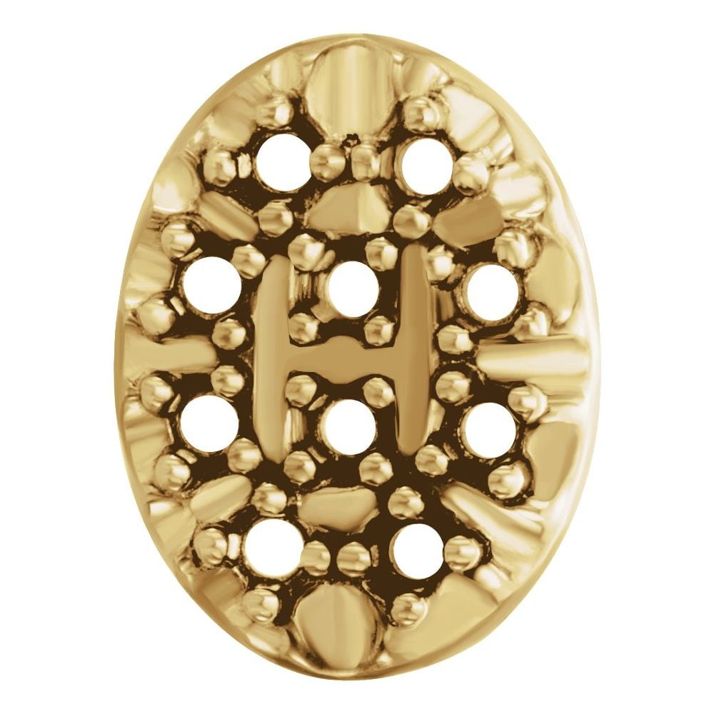 Semi-Polished 18k Yellow Gold 1mm Round Shape Cluster Oval Shape Top ...