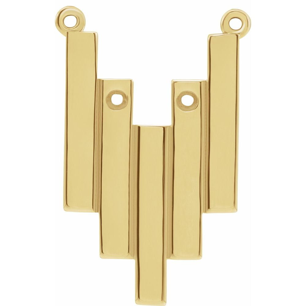 Semi-Polished 18k Yellow Gold 2 Two-Stone Engraveable Family Geometric ...