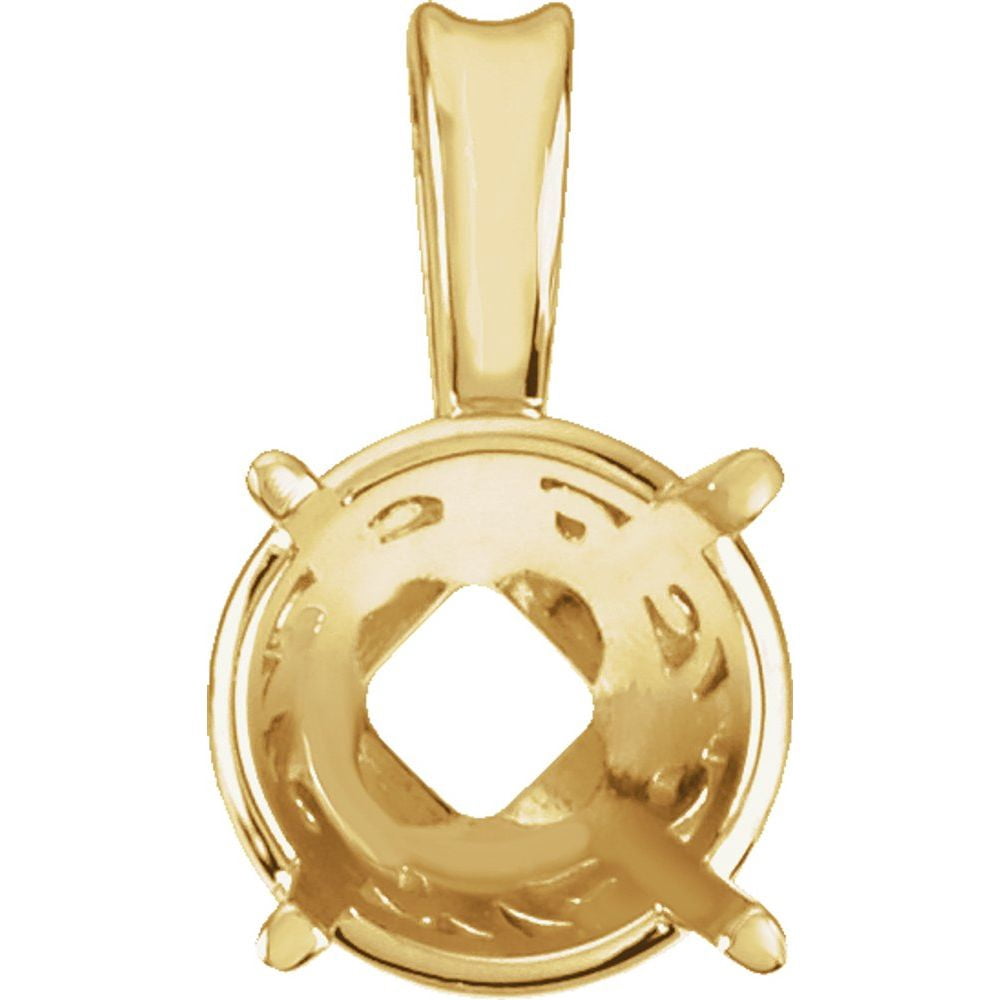 Semi-Polished 18k Yellow Gold 2mm Round Shape 4-Prong Laurel Scroll ...