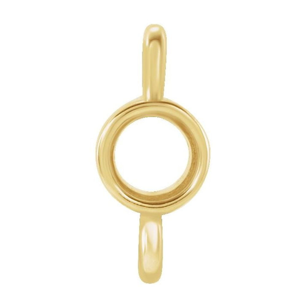 Semi-Polished 18k Yellow Gold 3mm Round Shape Micro Bezel Dangle Link ...