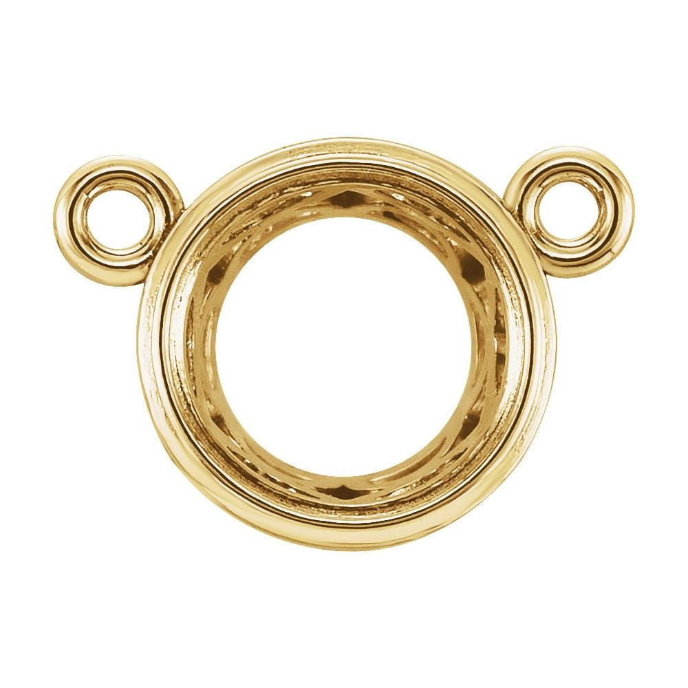 Semi-Polished 18k Yellow Gold 4.5mm Round Shape Bezel-Set Solitaire ...