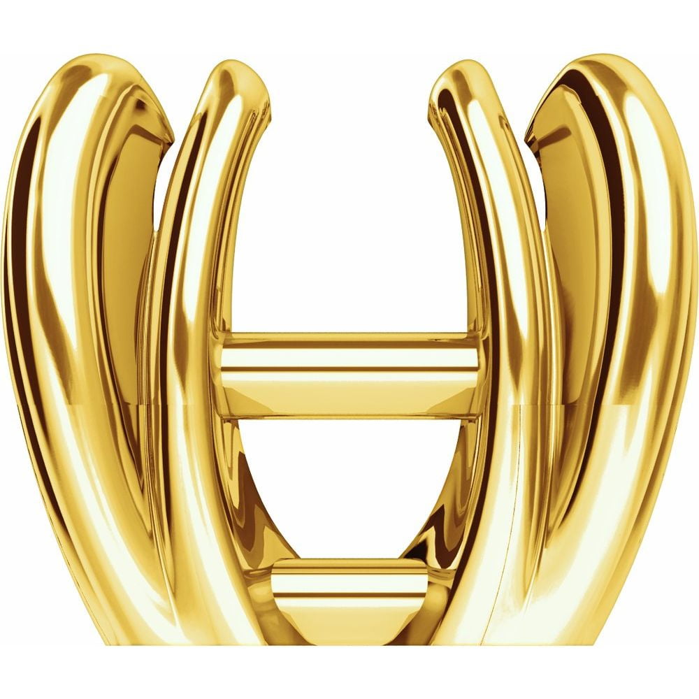 Semi-Polished 18k Yellow Gold 4.5mm Square Shape 4-Prong Split Basket ...