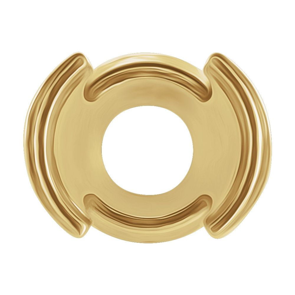 Semi-Polished 18k Yellow Gold 5.2mm Round Shape Tapered Half Bezel ...