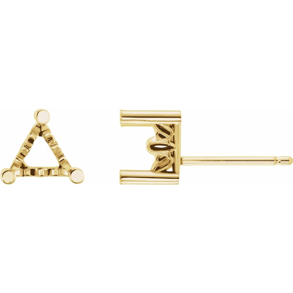 Semi-Polished 18k Yellow Gold 5.5mm Trillion Triangle Shape 3-Prong ...