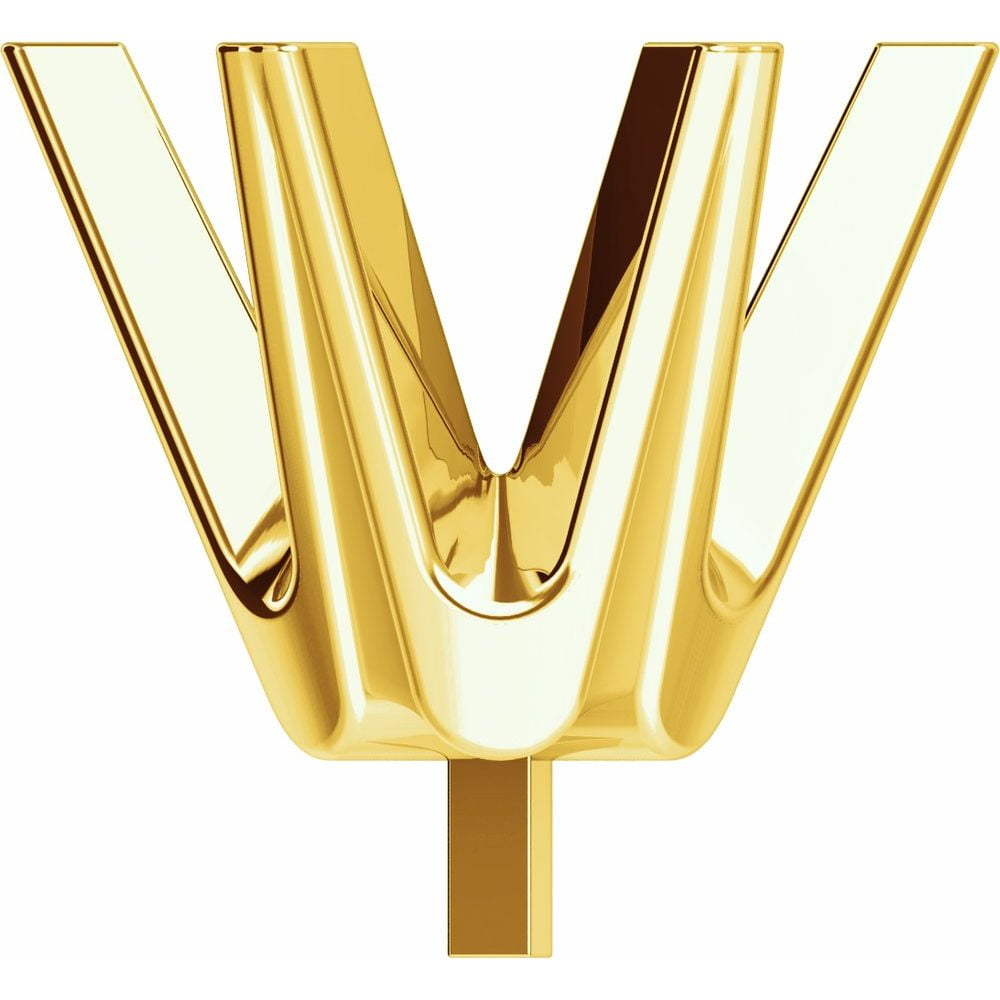Semi-Polished 18k Yellow Gold 5.6mm Round Shape 6-Prong Twin Peg ...