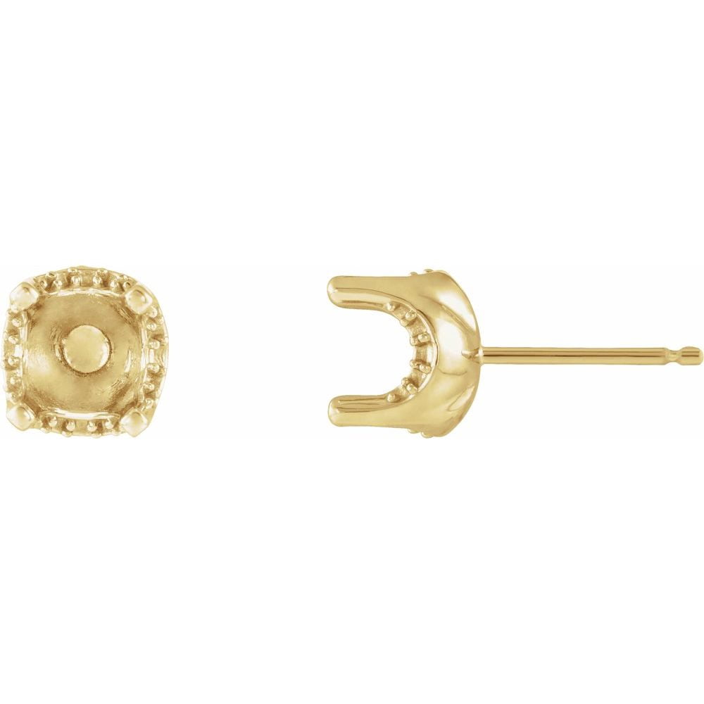 Semi-Polished 18k Yellow Gold 5mm Round Shape 4-Prong Solstice ...