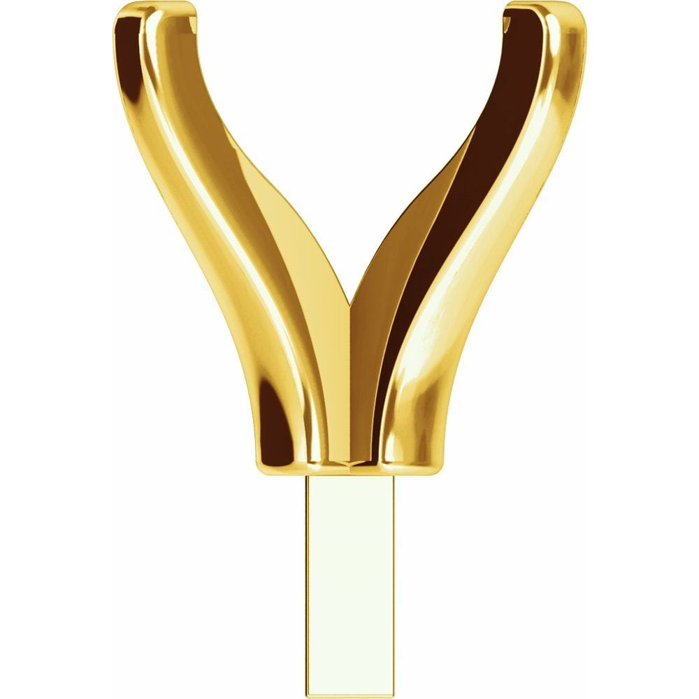 Semi-Polished 18k Yellow Gold 8.2mm Round Shape 4-Prong Sculptural ...
