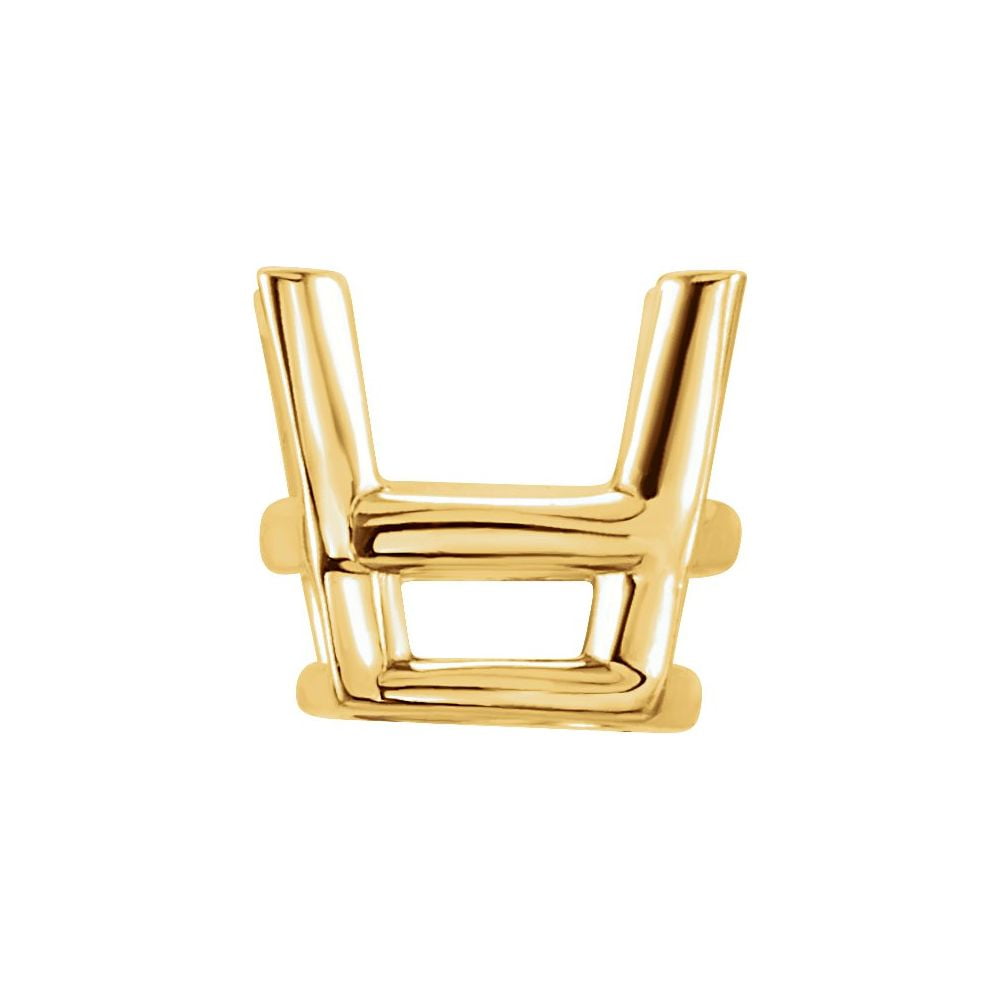 Semi-Polished 18k Yellow Gold 9mm Round Shape 4-Prong Wire Basket ...