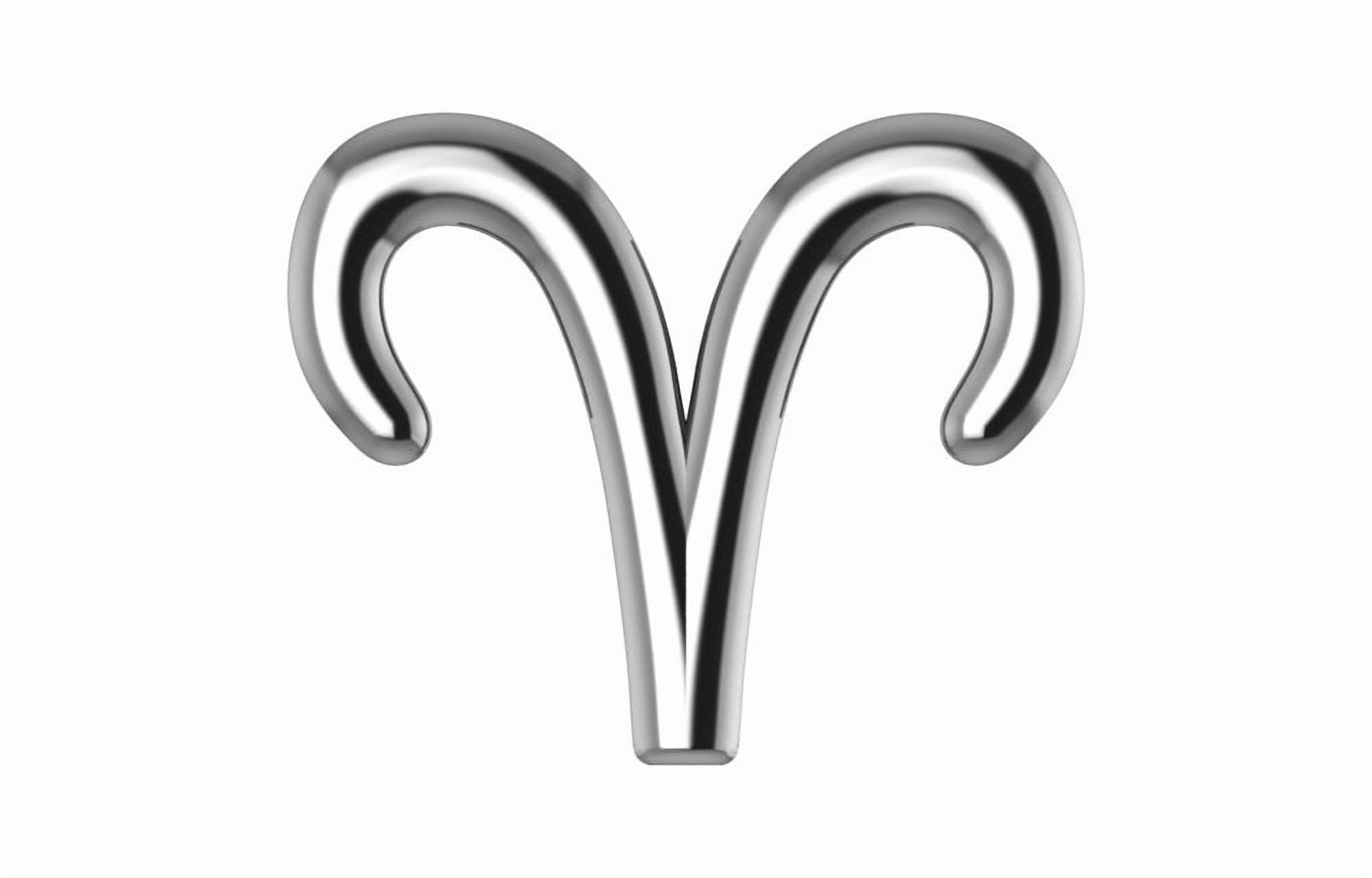 Semi-Polished 18k Yellow Gold Aries Symbol Metal Trim Finished Finding ...