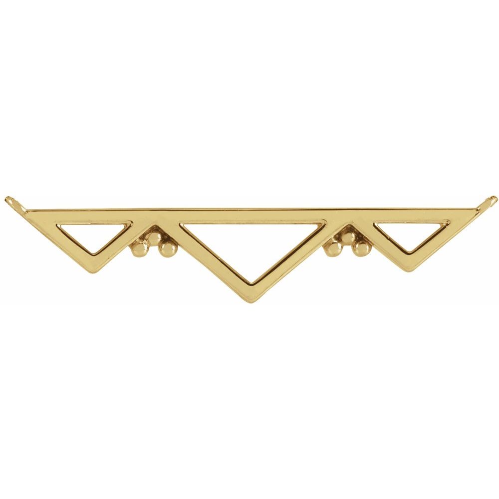 Semi-Polished 18k Yellow Gold Bar Geometric Necklace Center Jewelry ...