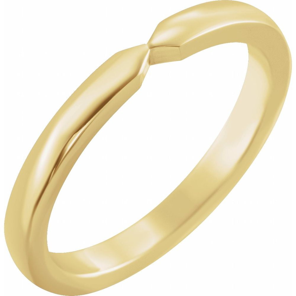 Semi-Polished 18k Yellow Gold Bombe Open Shank Ring For 6-Prong Setting ...