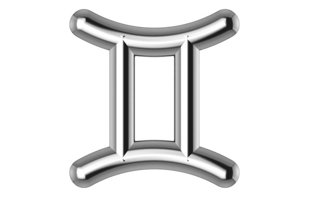 Semi-Polished 18k Yellow Gold Gemini Symbol Metal Trim Finished Finding ...